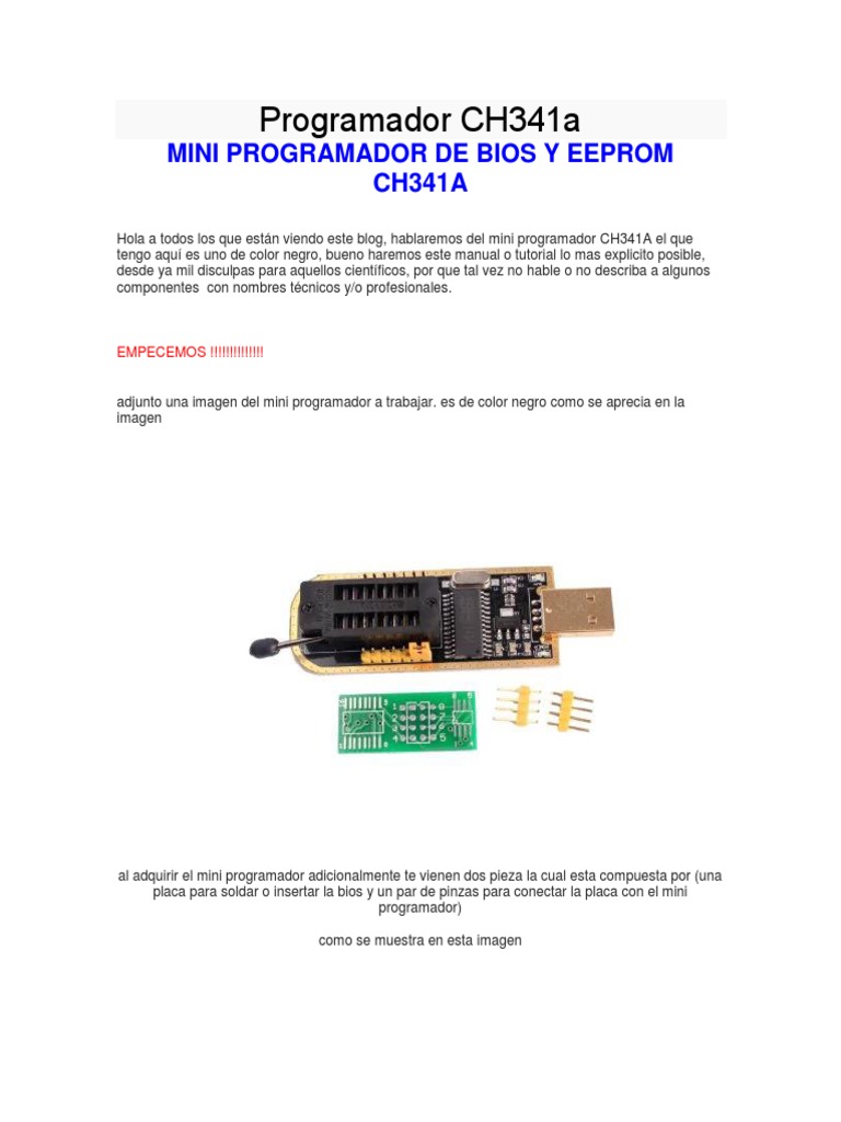 Mini Programador de Bios y Eeprom | PDF | Bios | Impresora (Computación)