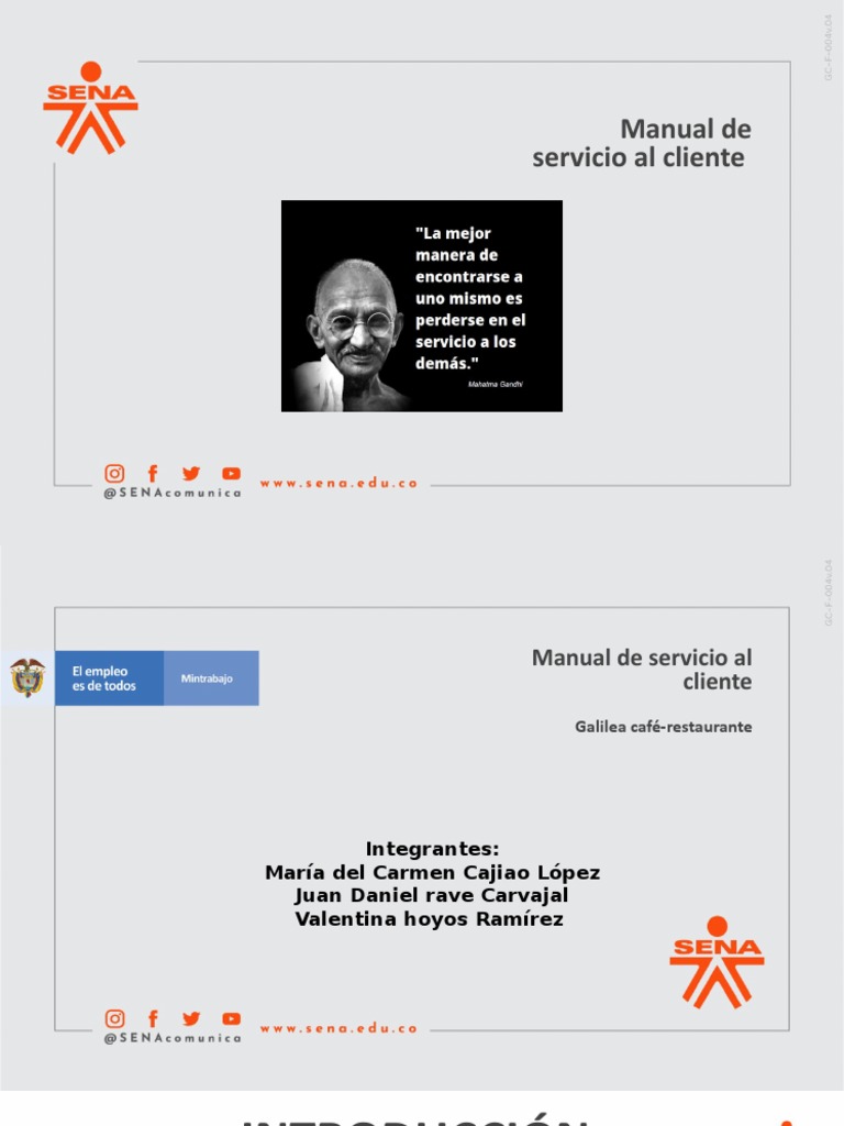 Presentación Servicio Al Cliente | PDF | Cliente | Alimentos