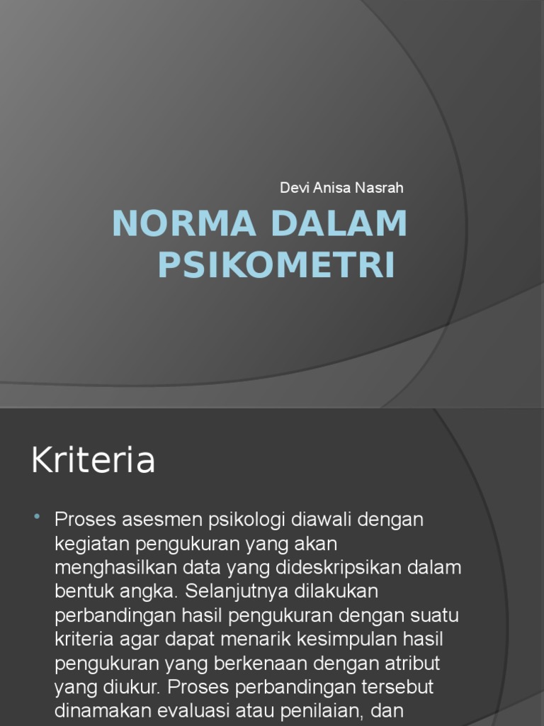 Norma Dalam Psikometri | PDF