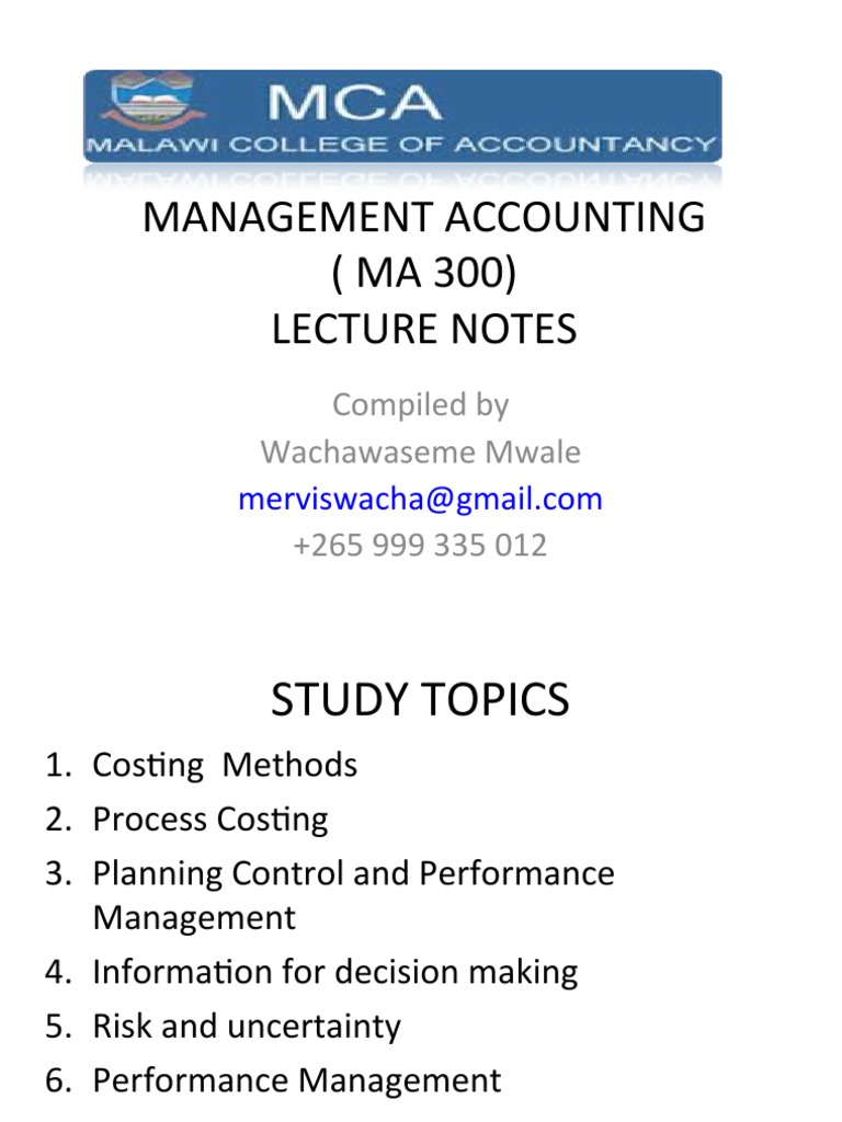 Management Accounting Notes | PDF | Cost Of Goods Sold | Inventory