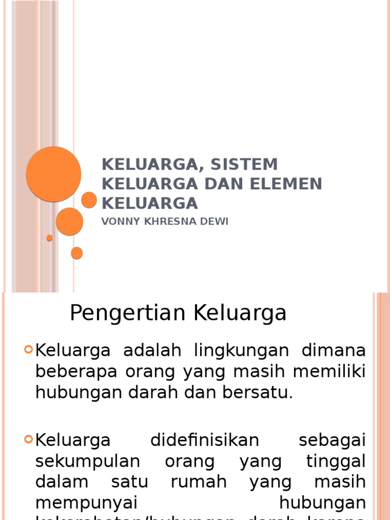 Keluarga Sistem Keluarga Dan Elemen Keluarga Pdf