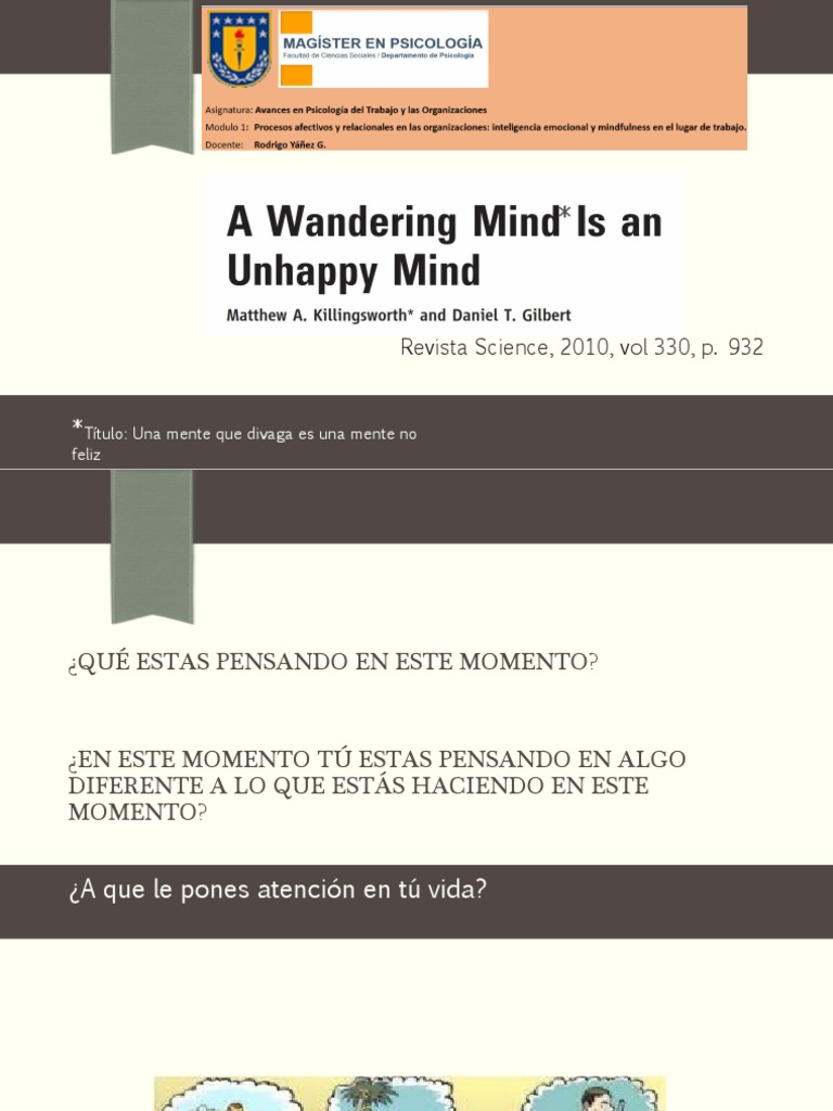 Art La Mente Que Divaga No Es Feliz | PDF | Mente | Felicidad