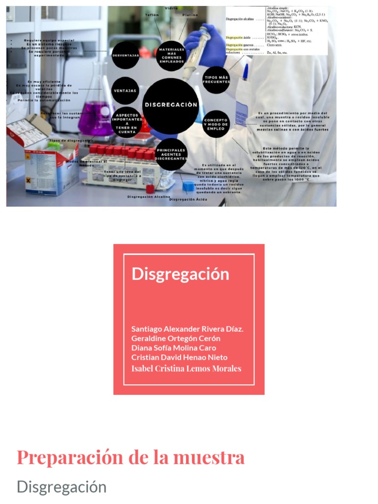 Disgregación | PDF | Solubilidad | Rieles