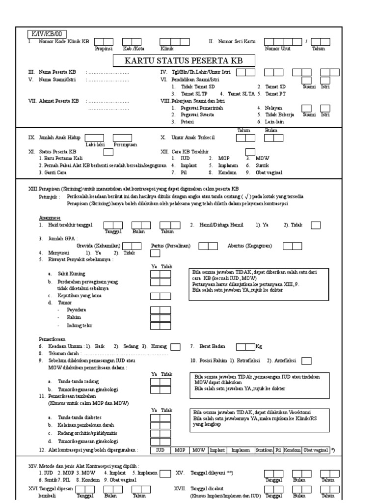 Kartu Status Peserta KB | PDF