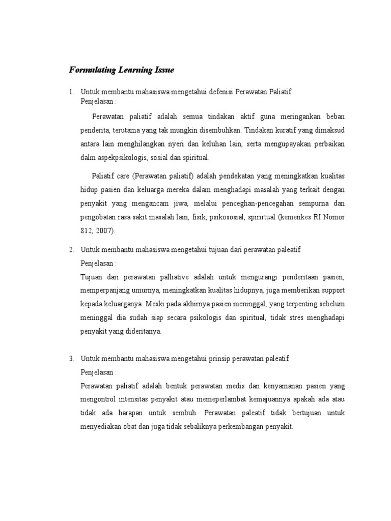 Formulating Learning Issue | PDF
