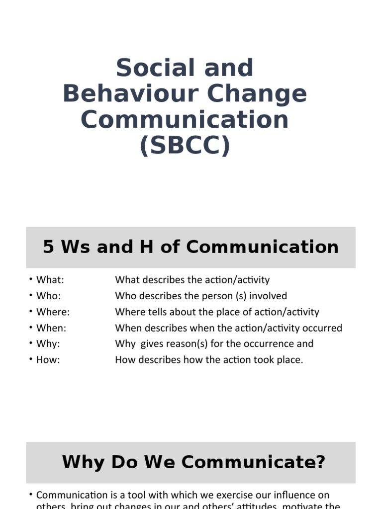 Understanding Social and Behavior Change Communication: A Comprehensive ...