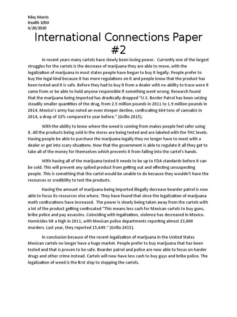 International Connections Paper 2 | PDF | Cannabis (Drug) | Illegal ...