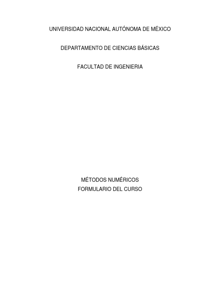 Formulario Métodos Numericos | Descargar gratis PDF | Ecuaciones ... Formulario Métodos Numericos | Descargar gratis PDF | Ecuaciones ...