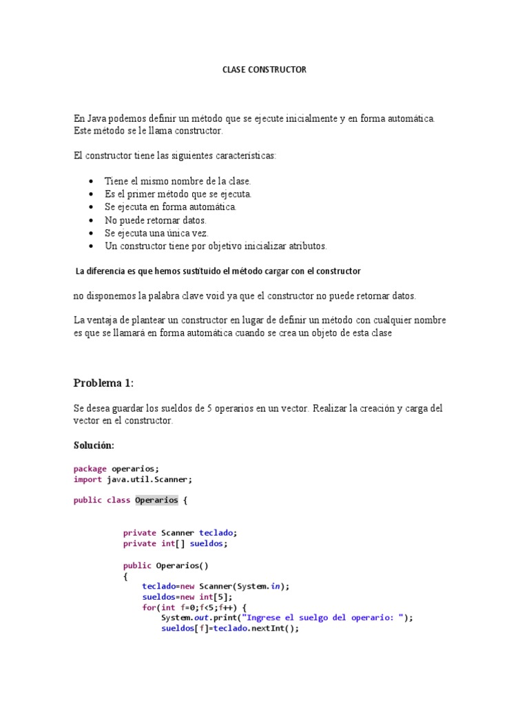 Metodo Constructor | PDF | Constructor (Programación Orientada a Objetos) | Programación