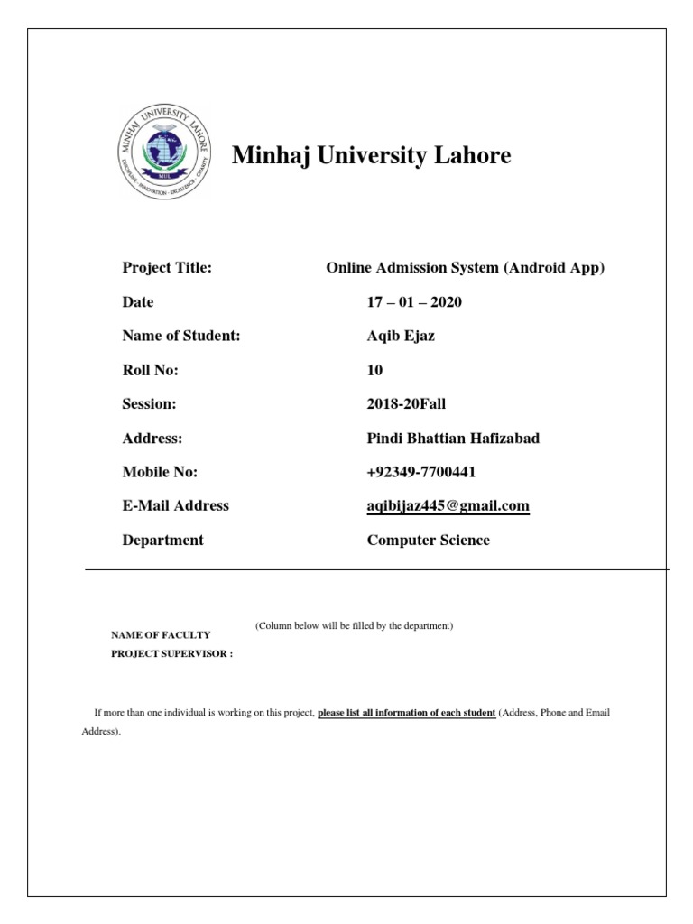 FYP Fassy Ur Rehman (MCS-08) and Aqib Ejaz (MCS-10) PDF | PDF | Mobile App | Android (Operating ...