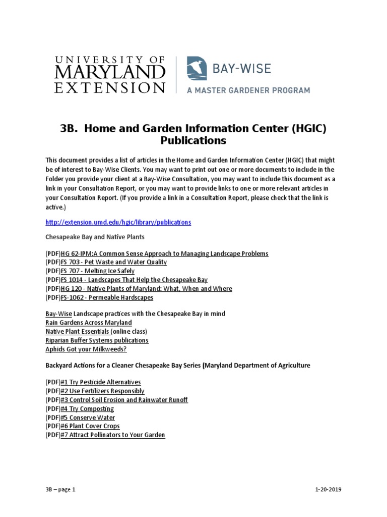 3B HGIC Documents 1-20-2019 | PDF | Lawn | Sod