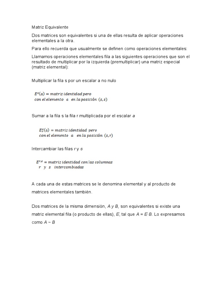 Matriz Equivalente | PDF