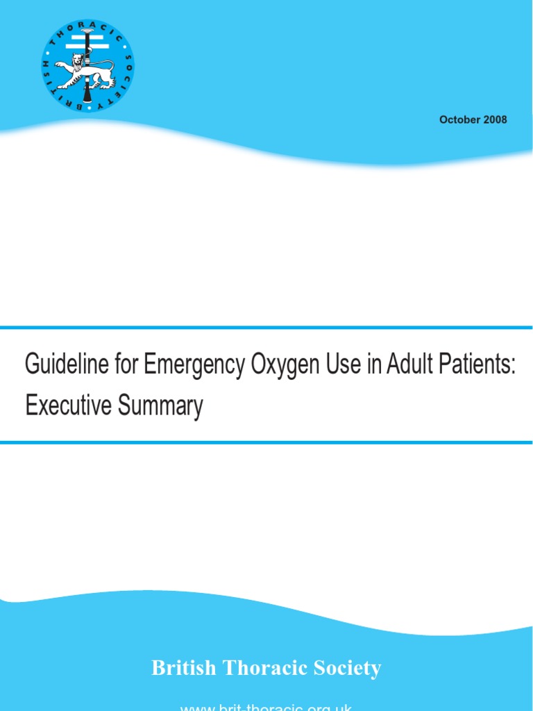 Guideline For Emergency Oxygen Use in Adult Patients: Executive Summary ...