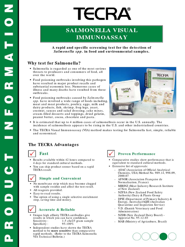 Tecra Salmonela Via Kit | PDF | Foodborne Illness | Salmonella