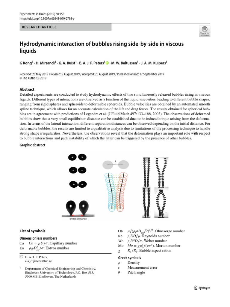Hydrodynamic Interaction of Bubbles Rising Side by Side in Viscous ...