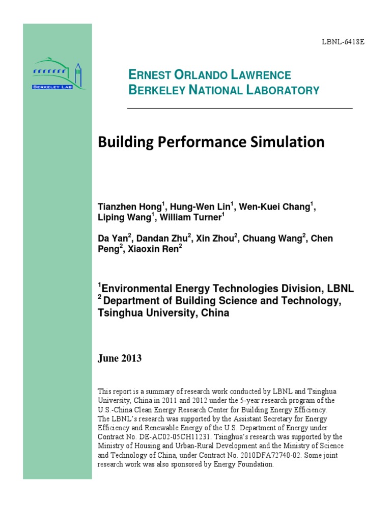 Building Performance Simulation - Final PDF | PDF | Efficient Energy ...