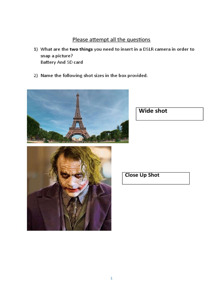 DSLR Photography Basics Quiz | PDF