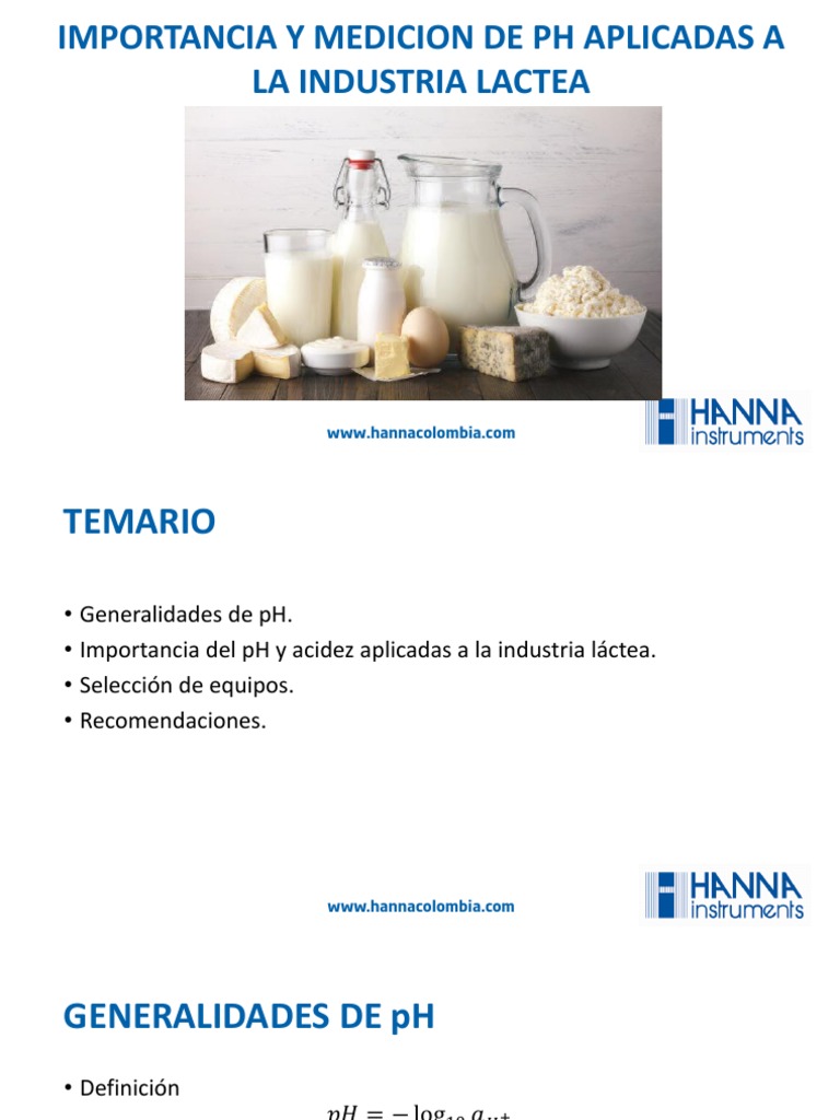 pH y Acidez en la Industria Láctea | PDF | Leche | Queso