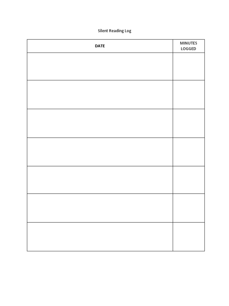 Silent Reading Log | PDF