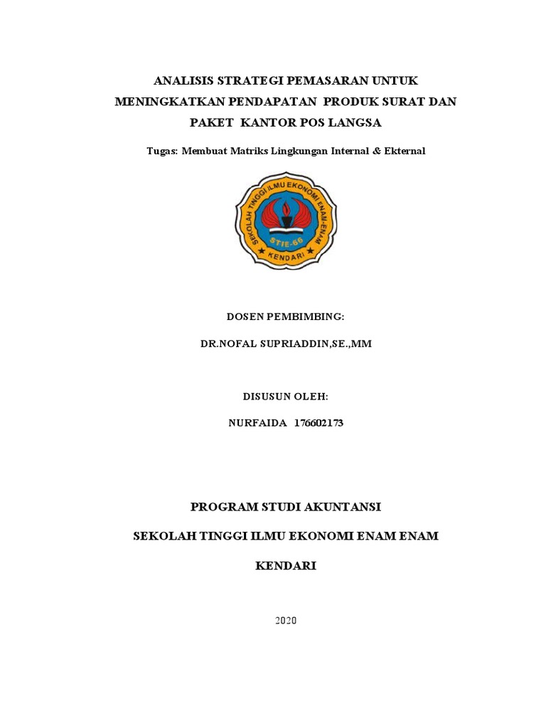 Matriks IFE dan EFE Kantor Pos Langsa | PDF