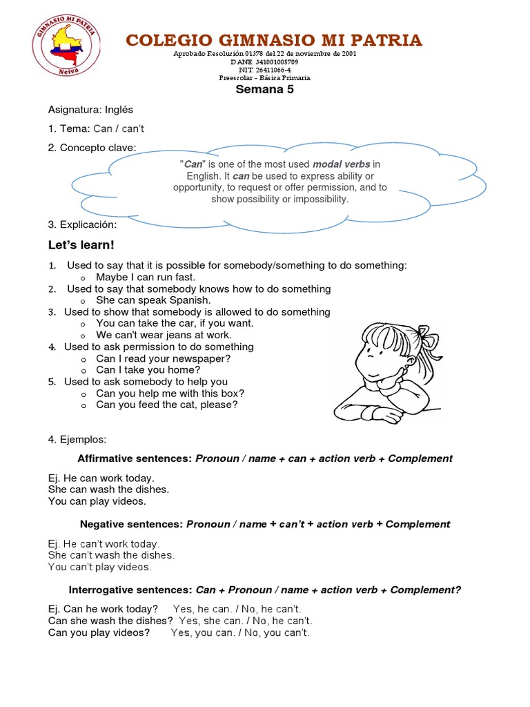 Taller de Ingles Grado Tercero Semana 5 | PDF | Linguistic Morphology ...