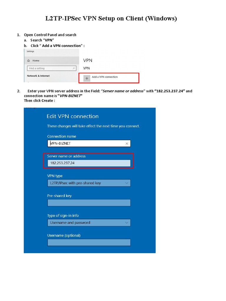 How To Setup L2TP-IPSec VPN - Biznet CE PDF | PDF | Technology ...
