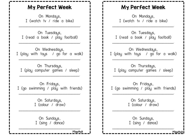 My Perfect Week Easy Template | PDF