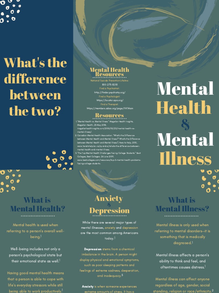 Mental Health Vs Mental Illness Brochure | PDF | Mental Health | Mental ...