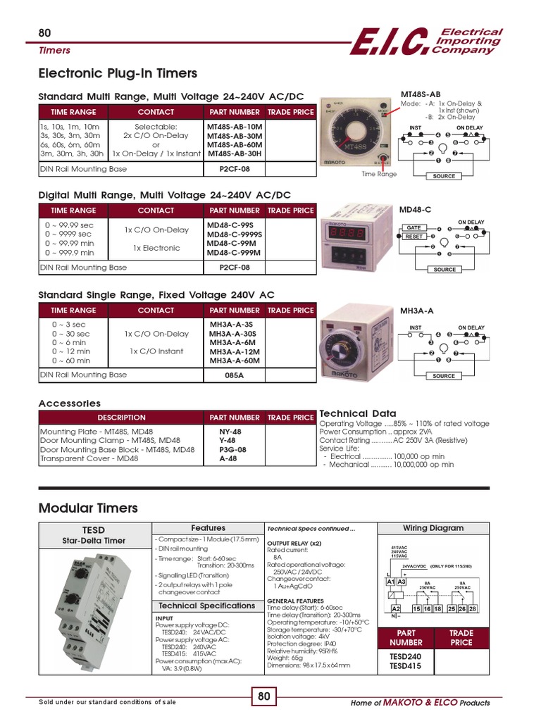 Electronic Plug-In Timers: Standard Multi Range, Multi Voltage 24 240V ...
