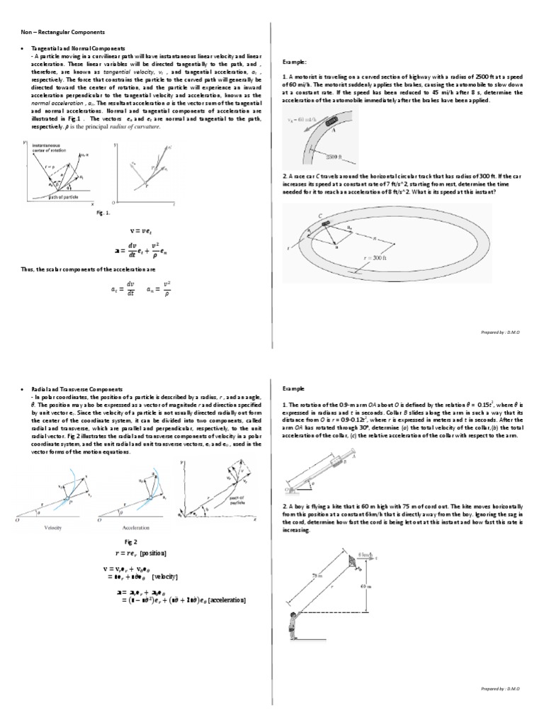 Non - Rectangular Components: Prepared By: D.M.O | PDF | Acceleration ...