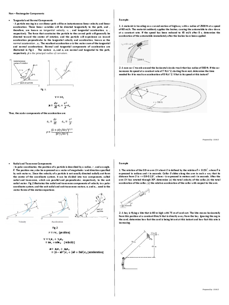 Non - Rectangular Components: Prepared By: D.M.O | PDF | Acceleration ...