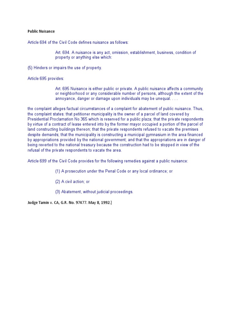 Public Nuisance Pdf