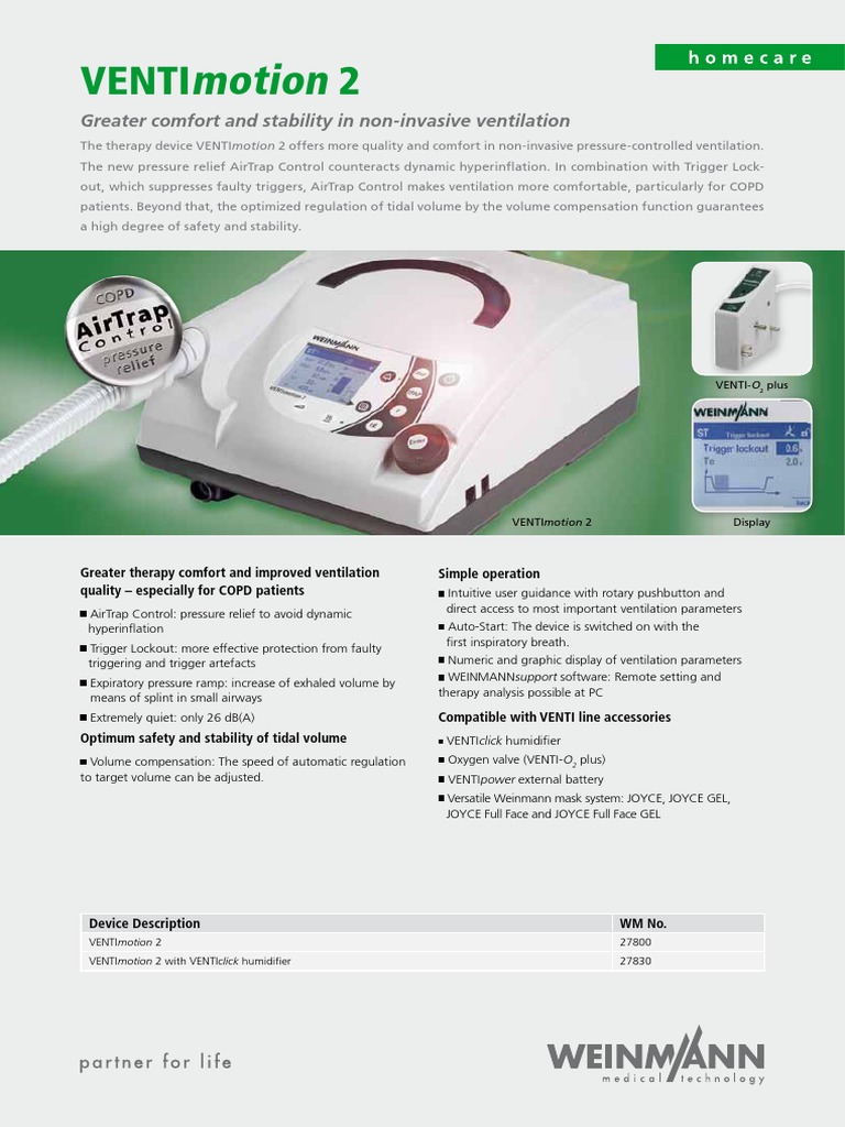 Venti Motion 2: Greater Comfort and Stability in Non-Invasive ...