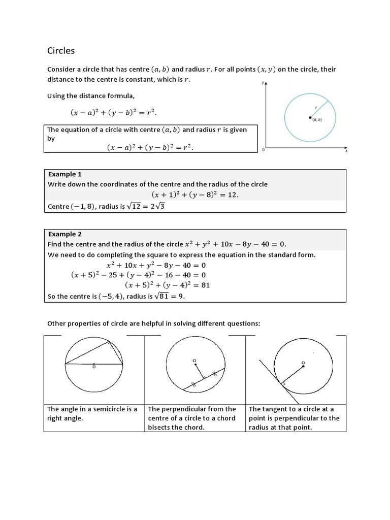 Circles Write | PDF | Circle | Analytic Geometry