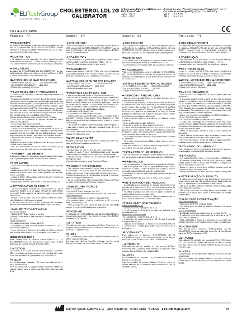 LDL Calibrator - Kel 7 | PDF | Cholesterol | Low Density Lipoprotein