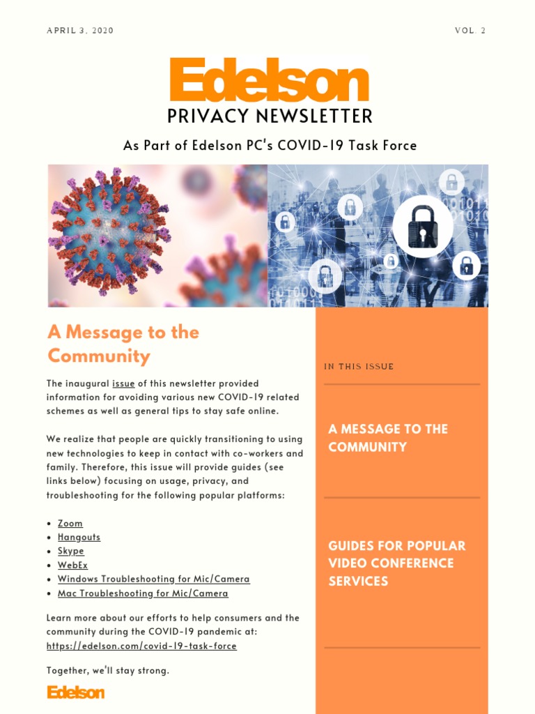 Privacy Newsletter: A Message To The Community | PDF | Wi Fi | Cyberspace