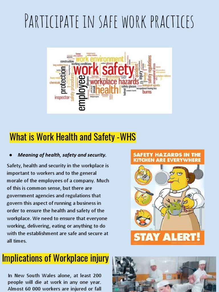 Participate in Safe Work Practices Term 2 1 | PDF | Personal Protective ...