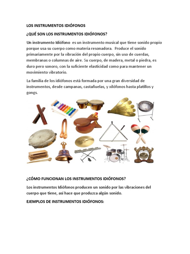 Los Instrumentos Idiófonos | PDF