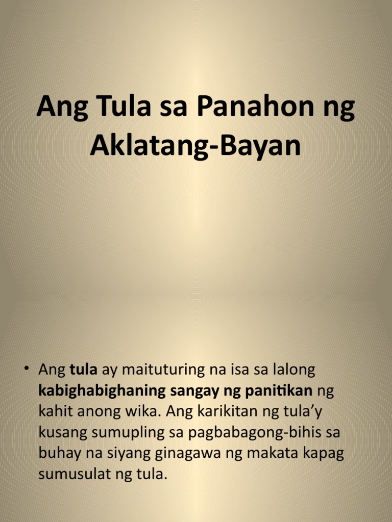 Ang Tula Sa Panahon NG Aklatang-Bayan | PDF