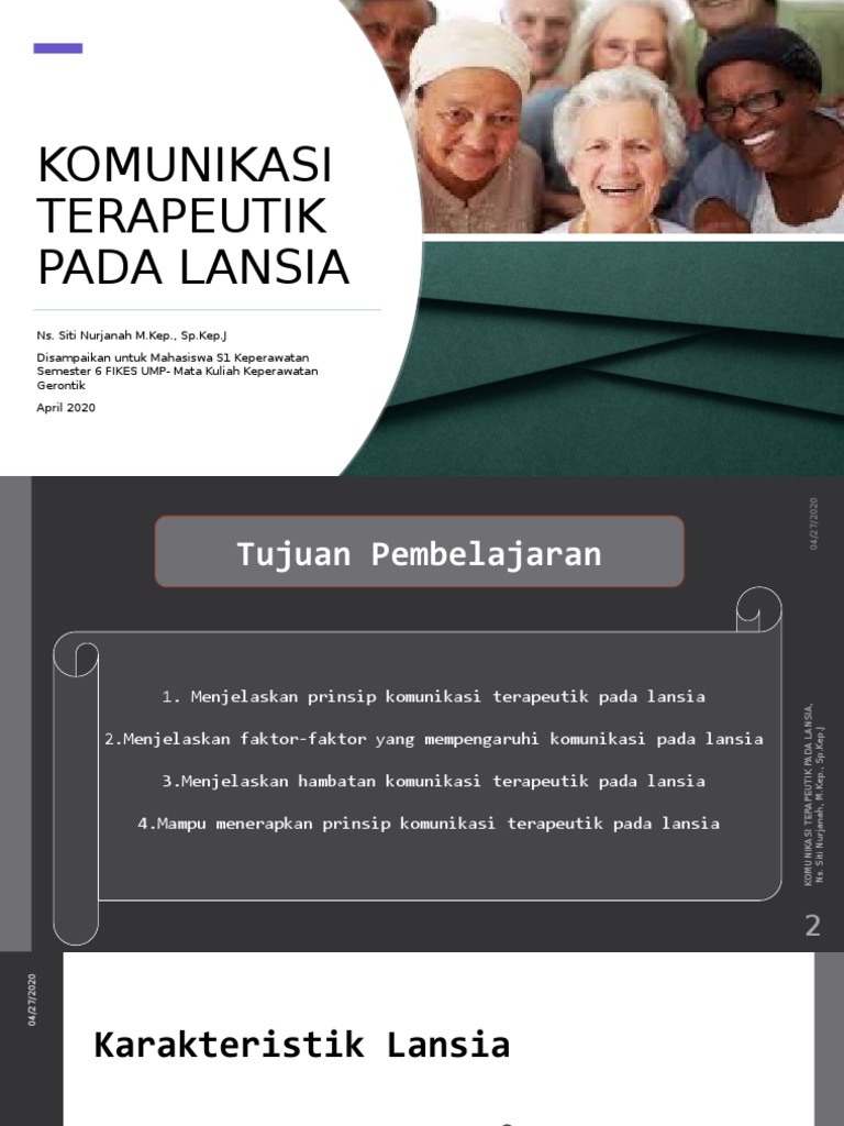 Komunikasi Terapeutik Pada Lansia | PDF | Pengembangan Diri