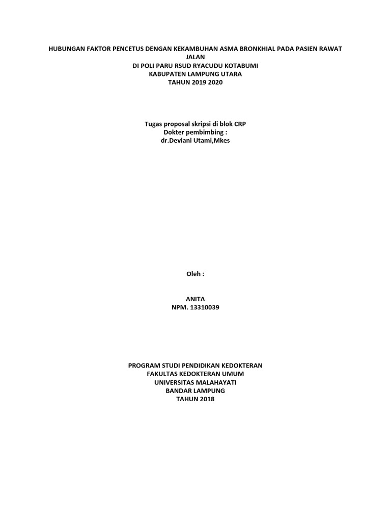 Revisi Judul Tugas CRP (Proposal Skripsi) | PDF