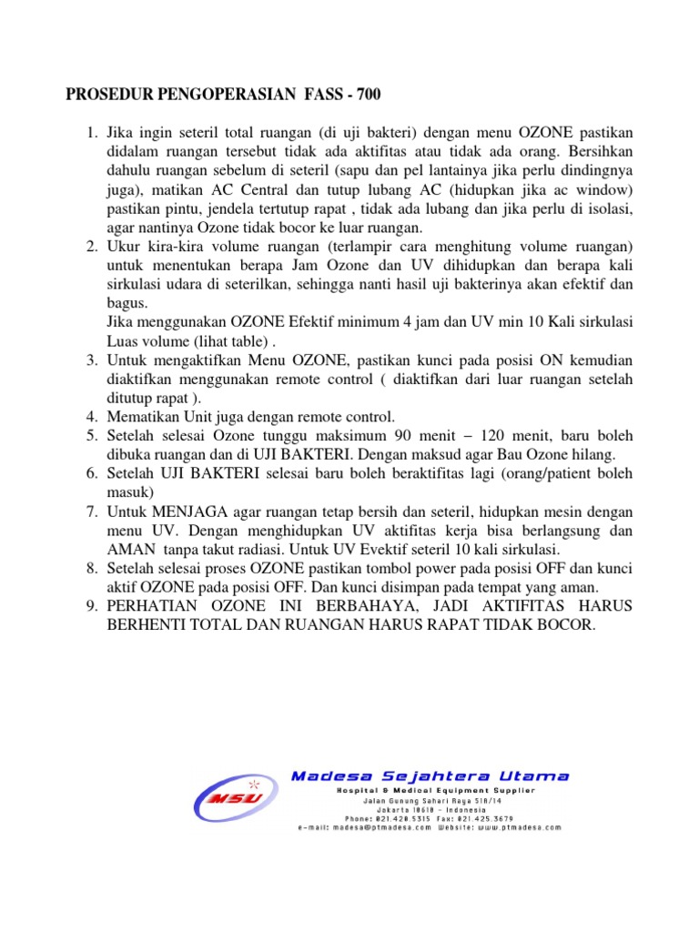 FASS 700 SOP BAHASA INDONESIA - Halaman 3-5 | PDF
