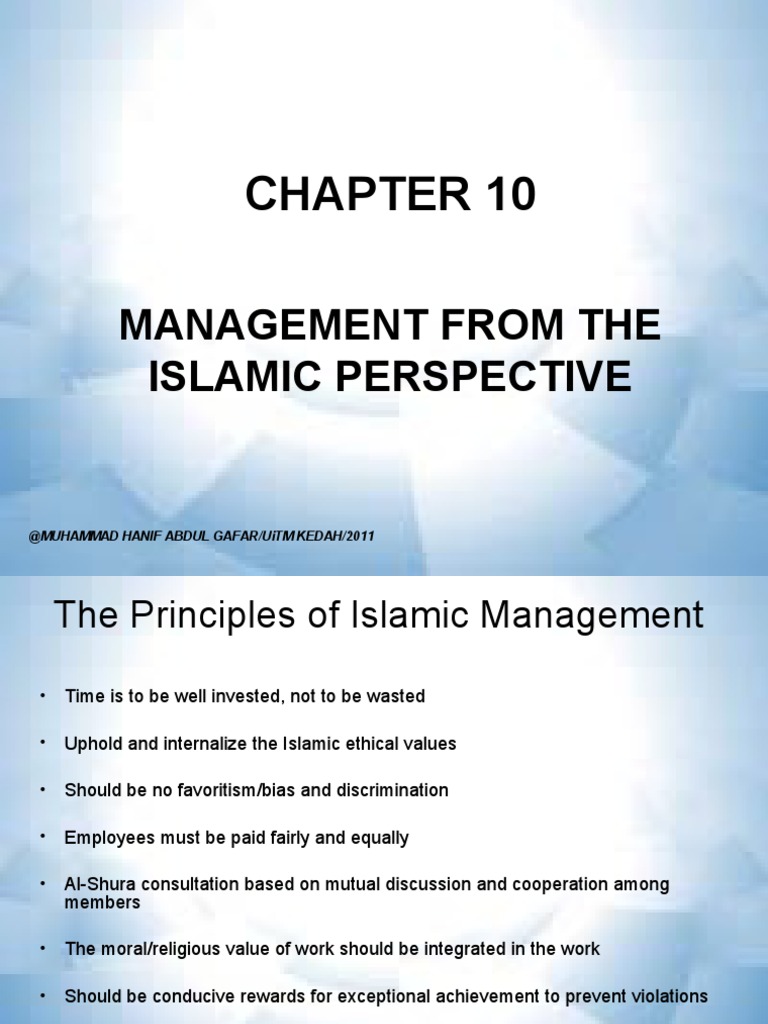 Islamic Principles of Management | PDF | Abrahamic Religions ...
