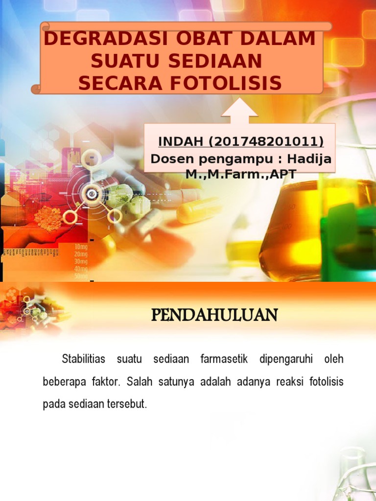 Degradasi Obat Melalui Fotolisis | PDF