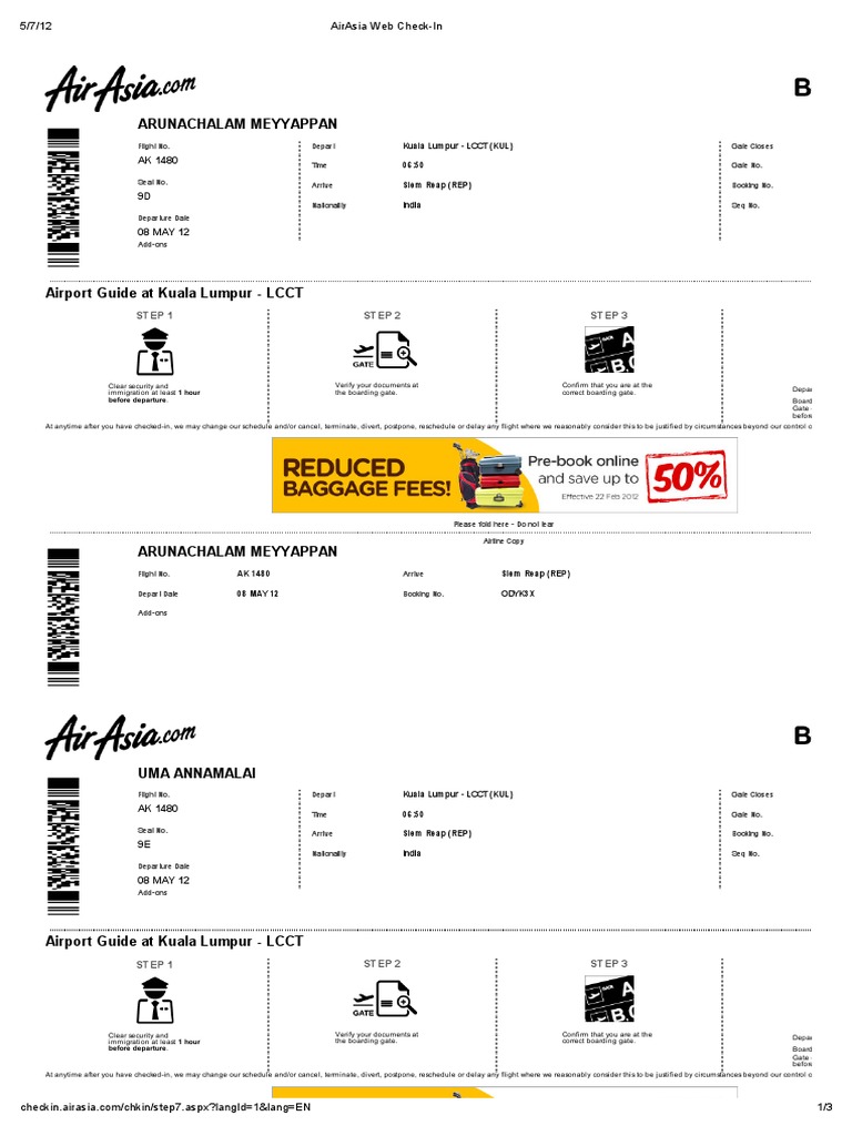AirAsia Web Check-In Guide | PDF | Aviation | Airlines
