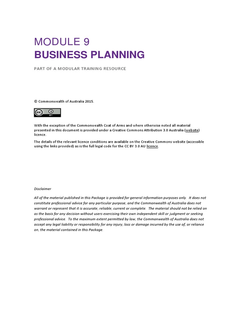 Module9 Business Planning 0 PDF | PDF | Swot Analysis | Strategic ...