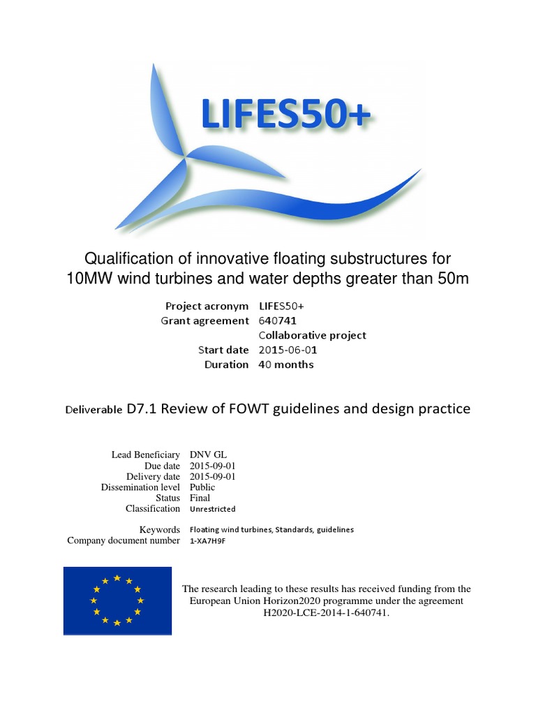 FOWT Design Guidelines Review for J103 | PDF | Offshore Wind Power ...