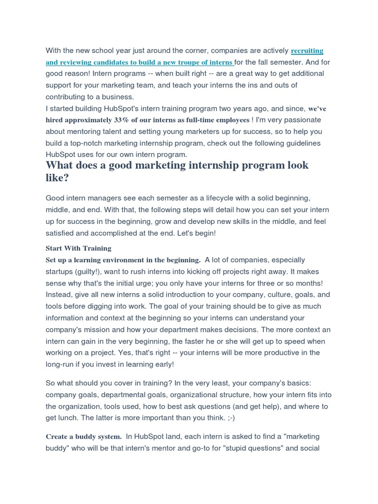 A Comprehensive Guide to Building an Effective Marketing Internship ...