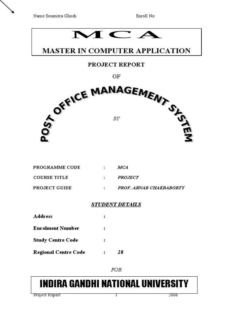 FINAL Post OFFICE-Post Office Project - Sample | PDF | Pl/Sql | Databases