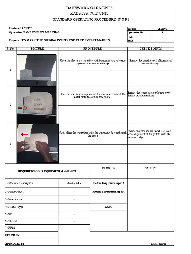 Sop SLV | PDF | Seam (Sewing) | Sewing Machine